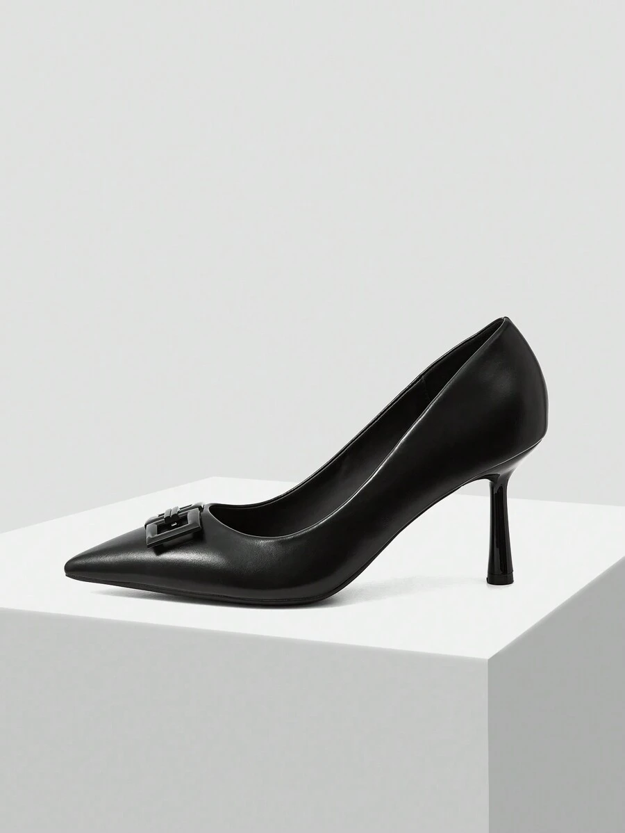 MOTF PREMIUM WOMEN'S BLACK ELEGANT MINIMALIST FASHION POINTED TOE HIGH ...