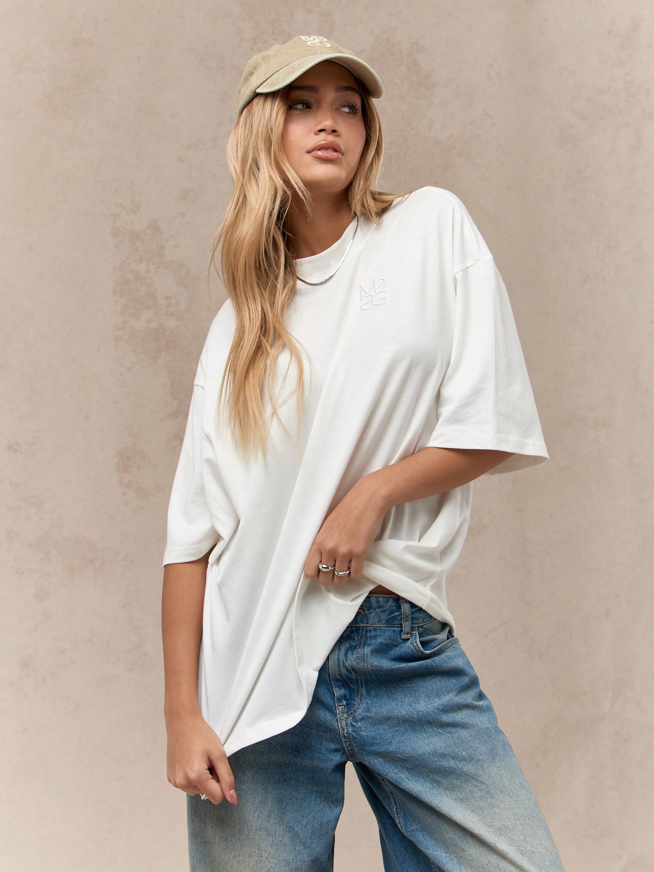 MISSGUIDED Oversized Basic Cotton T Shirt With Drop Shoulder｜MISSGUIDED