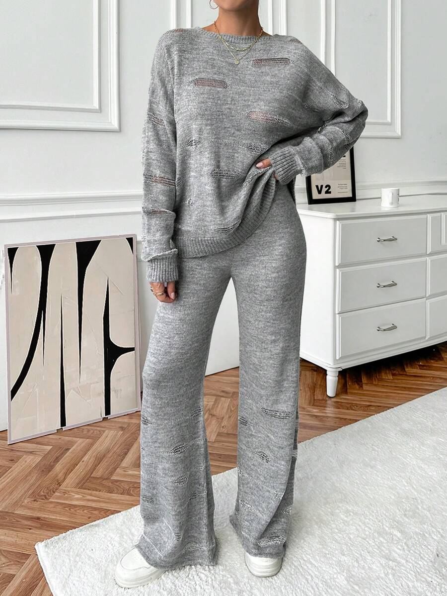 SHEIN Set di 2 pezzi coordinati, maglione donna con spalle scoperte e ...