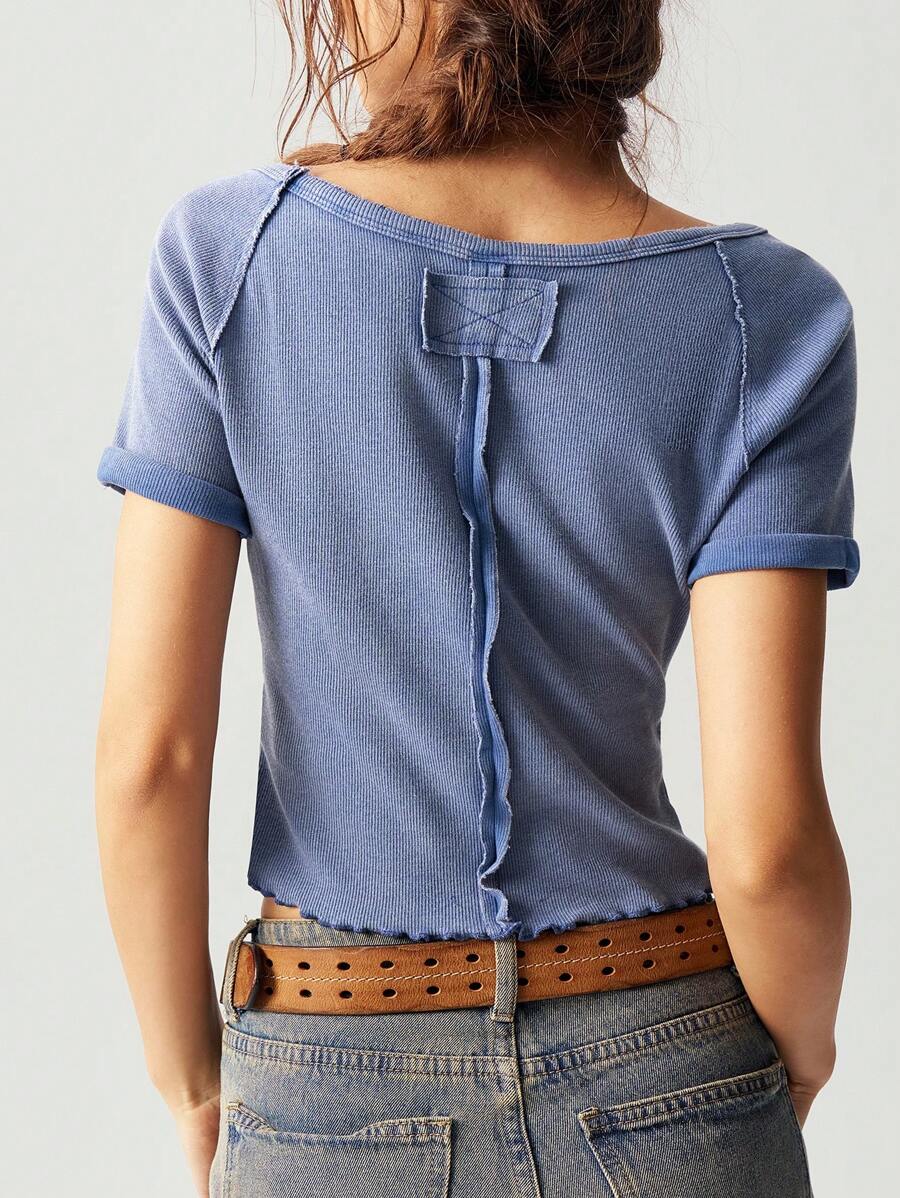 Bohemela Casual Solid Color Knitted Crew Neck Raglan Sleeves Form ...