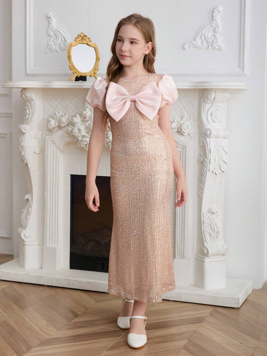 SHEIN Vestido formal de niña de las flores, conjunto lujoso y exclusivo liviano para la ...