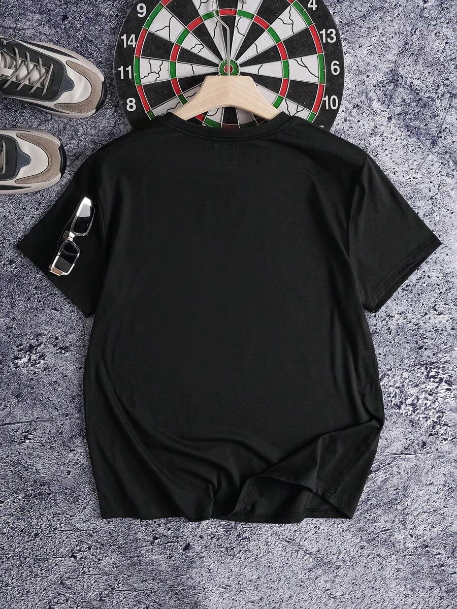 Manfinity Dauomo Men's Casual Slogan & Wolf Print Short Sleeve T-Shirt ...