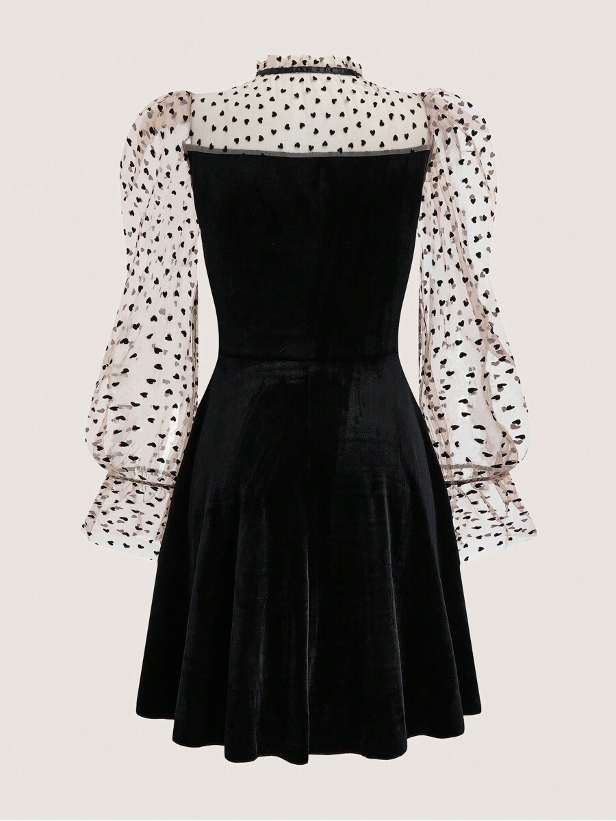 SHEIN MOD Plus Size Vrouwen Franse Stijl Taille Verzamel Hart Net ...