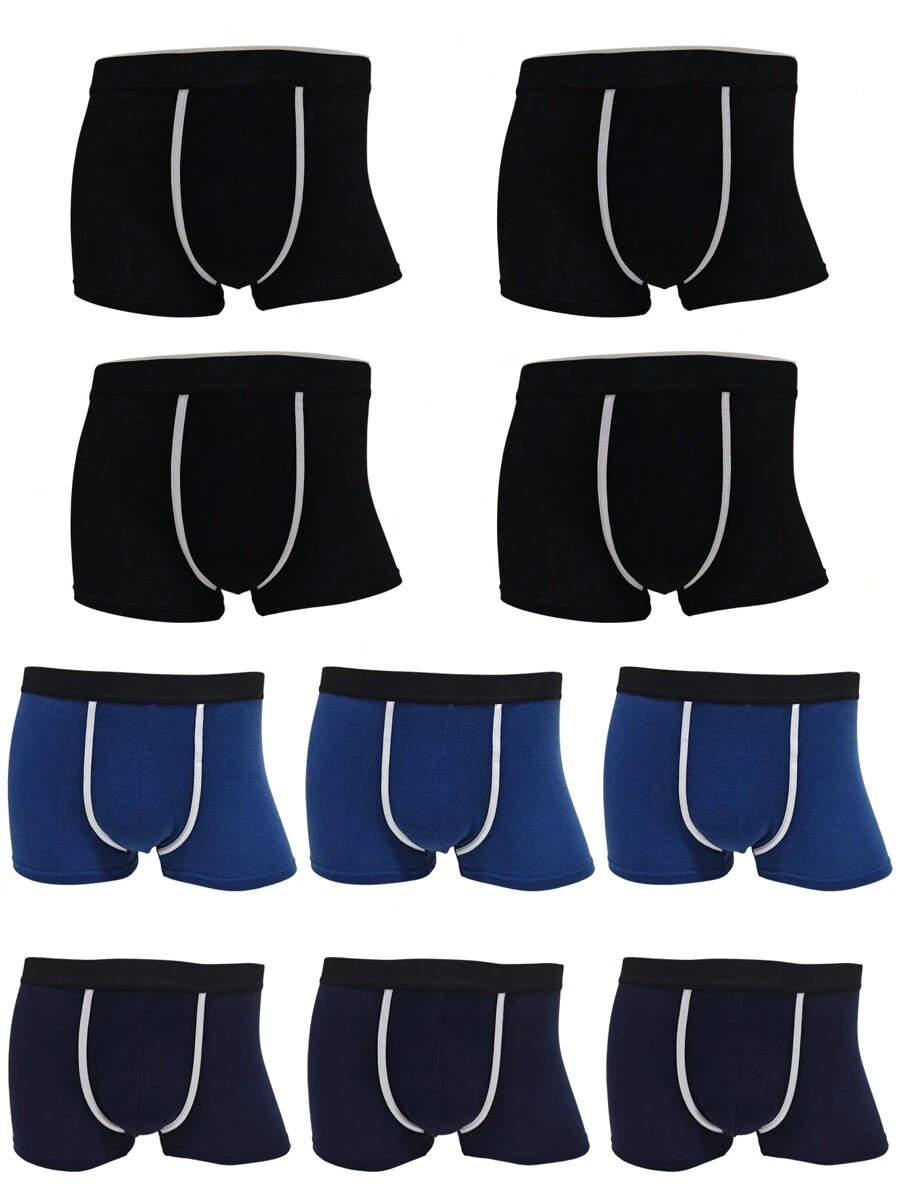 10pcs/Pack Men's Solid Color Boxer Briefs | SHEIN USA