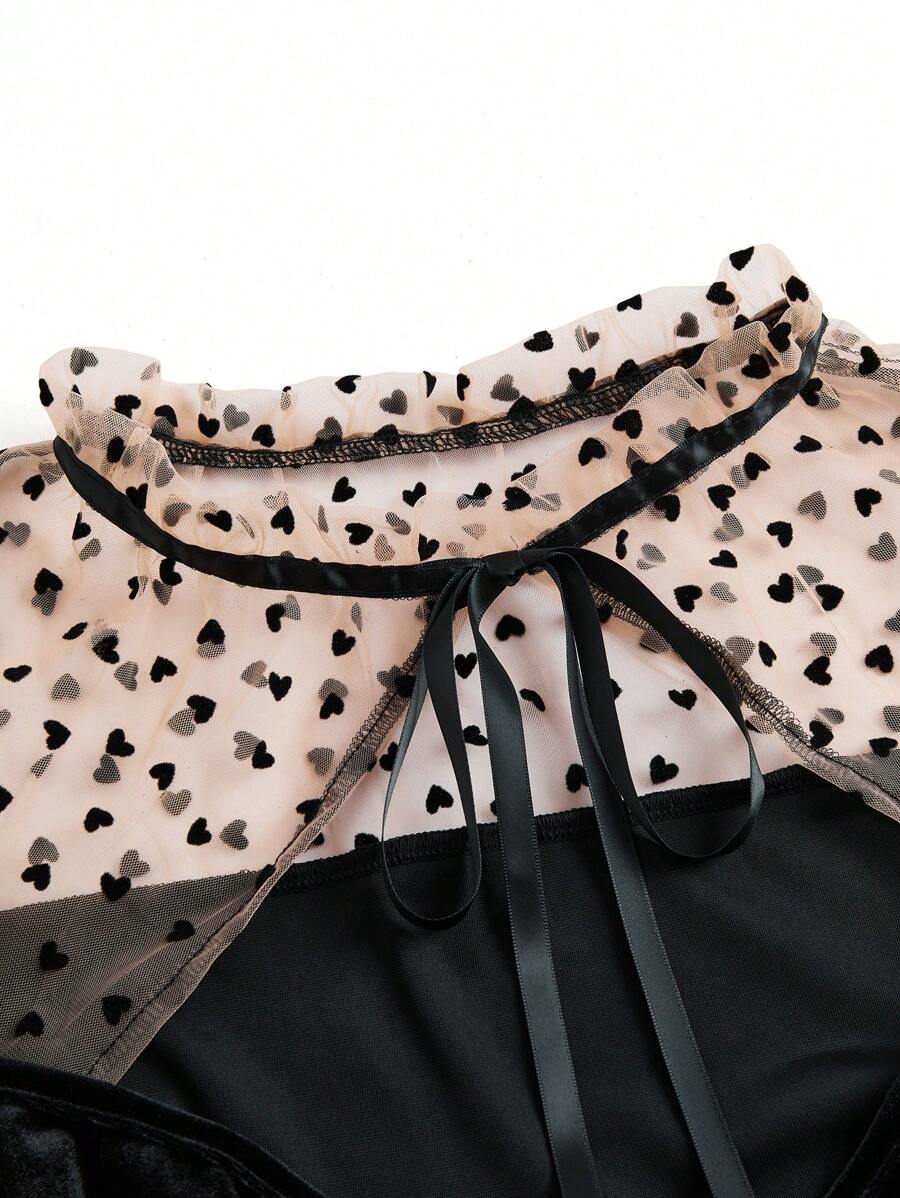 SHEIN MOD Plus Size Vrouwen Franse Stijl Taille Verzamel Hart Net ...