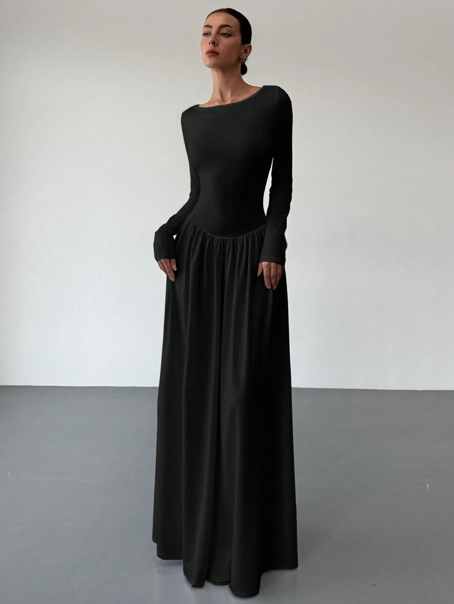 Aloruh New V-Neck Long Sleeve White Dress, Slim Fit, Thermal Insulation ...