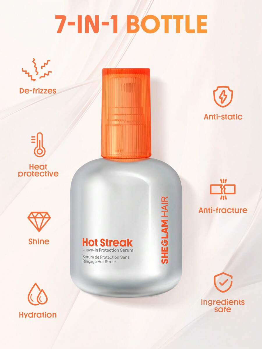 SHEGLAM HAIR Hot Streak Leave-In Protection Serum 50ml,Hair Spray,Heat ...