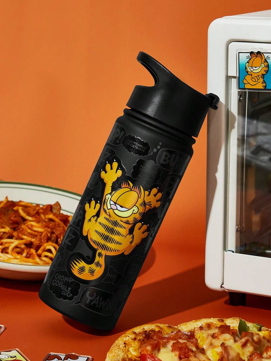 GARFIELD X SHEIN ขวดน้ำ แฟลสก์ ฉนวนกันความร้อน พิมพ์การ์ตูนและตัวอักษร ...