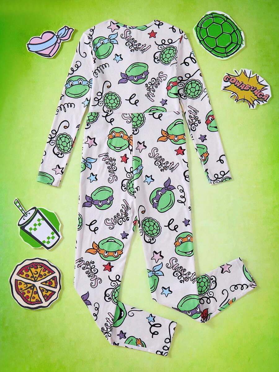 TEENAGE MUTANT NINJA TURTLES X SHEIN Tween Girl Cartoon Letter & Star ...