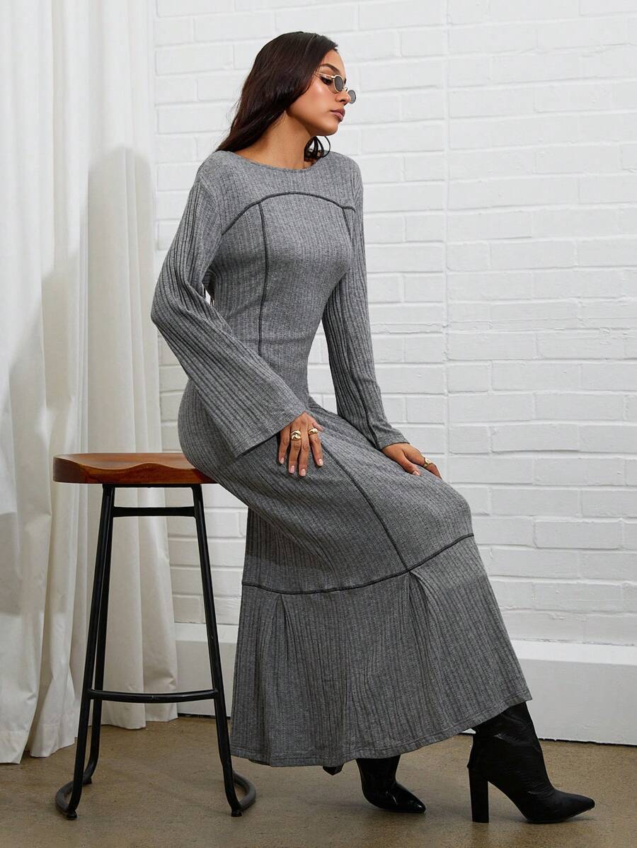 COSMINA Women's Elegant Flared Sleeve Fish Tail Hem Old Money Style ...