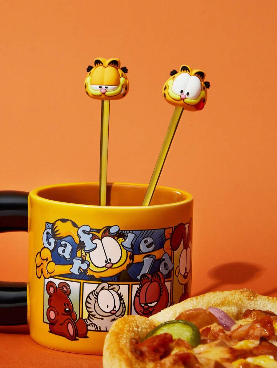 GARFIELD X SHEIN Set de cuillère et fourchette en métal en forme de ...