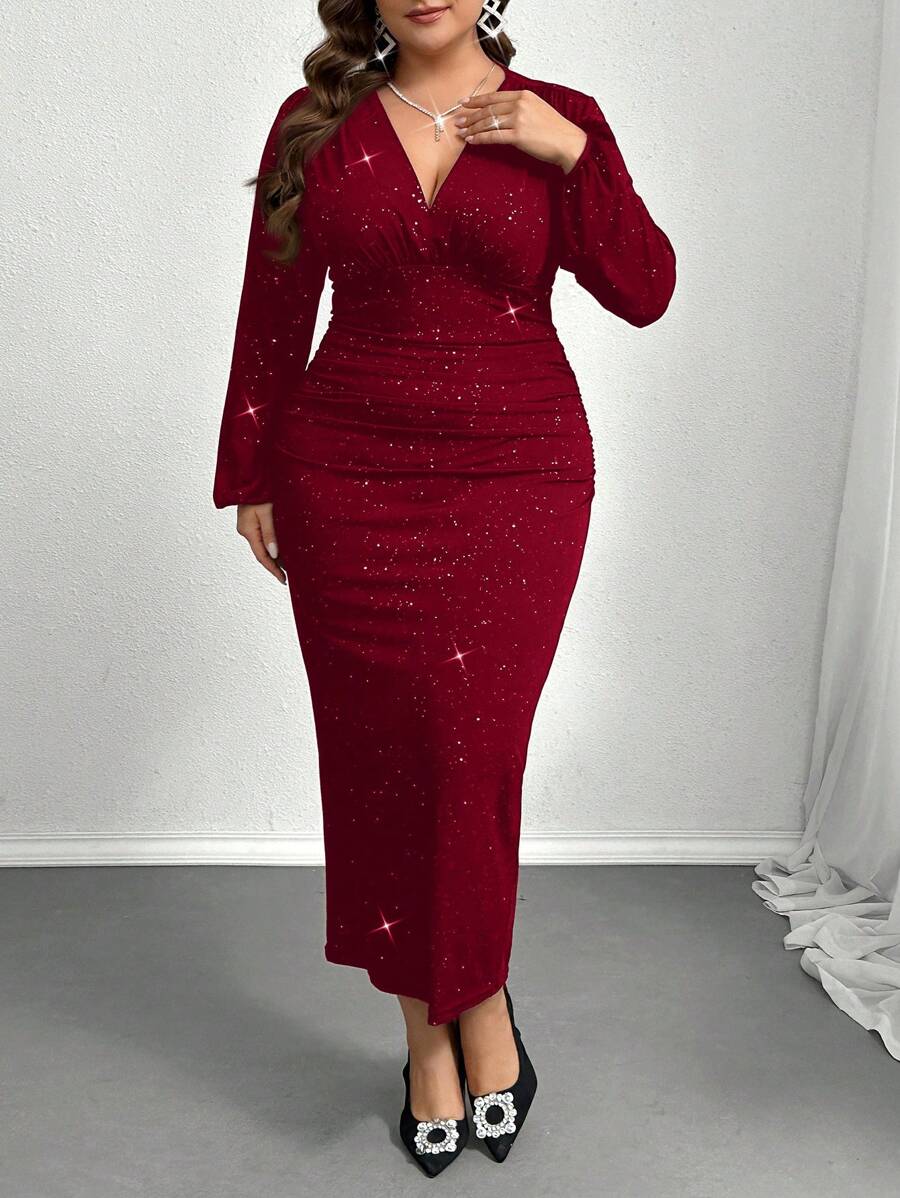 SHEIN Privé Plus Size Elegant Commuting High-End Sophisticated Afternoon Tea Slightly Sexy Date ...