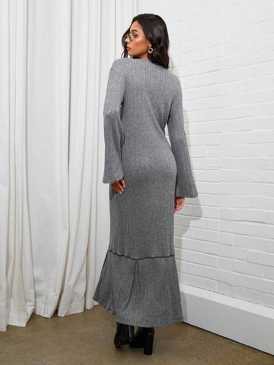 COSMINA Women's Elegant Flared Sleeve Fish Tail Hem Old Money Style ...