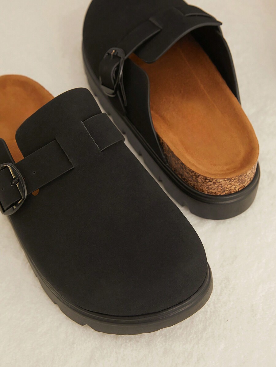 SHUZIA Zuecos de plataforma gruesa negros de mujer tipo Boston - uso ...