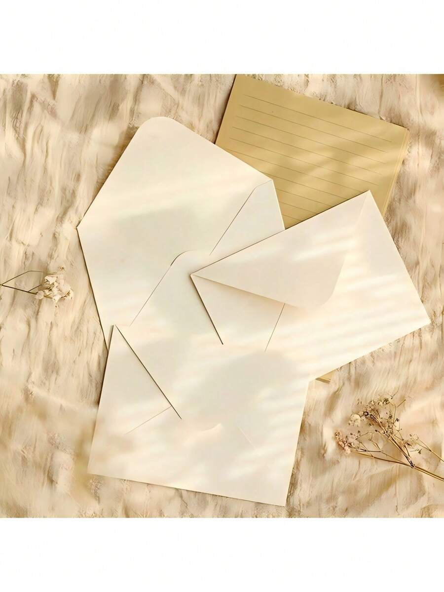 10pcs/Pack Linen Texture Envelope, Vintage Style Cowhide Thick ...
