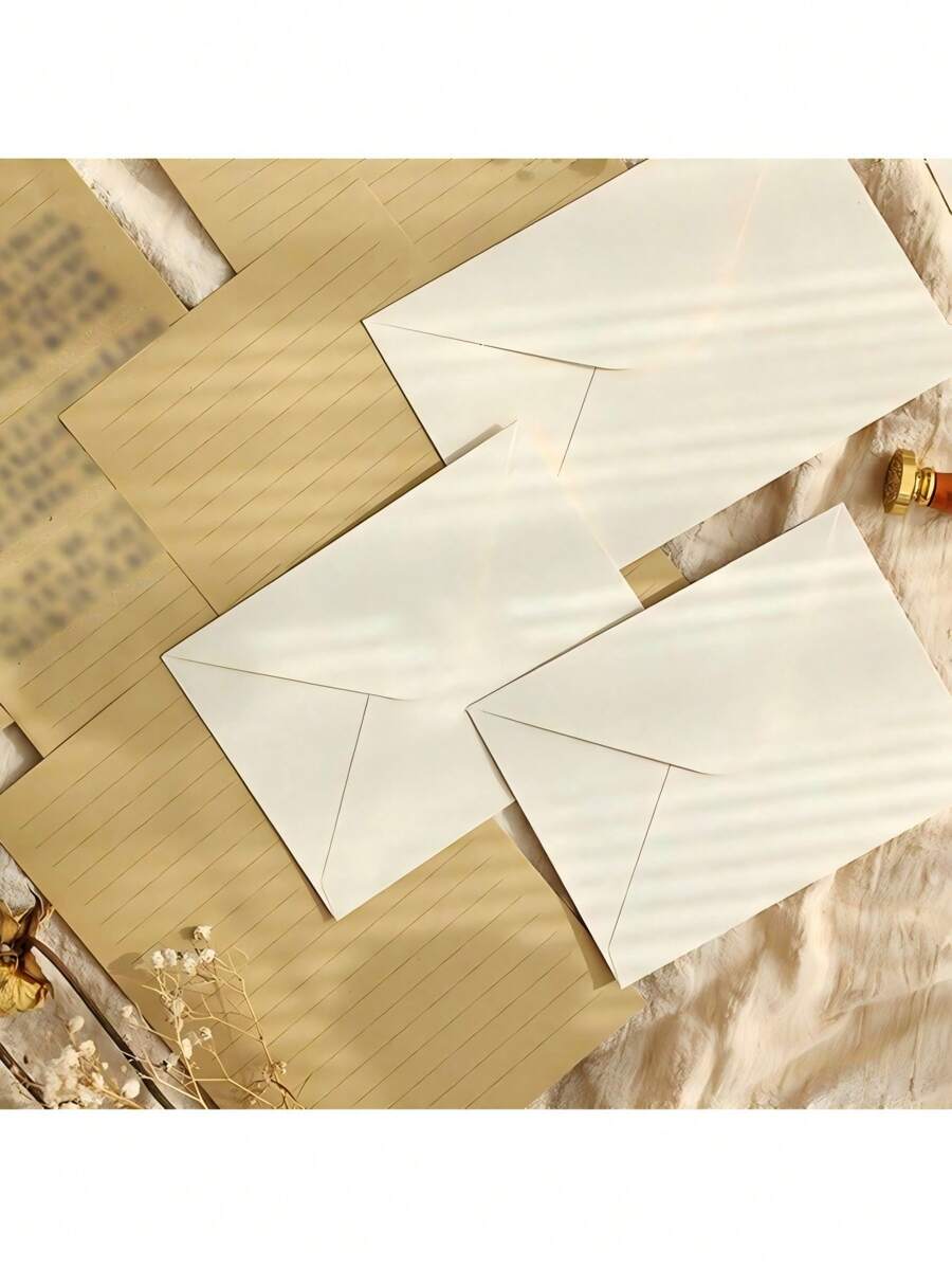 10pcs/Pack Linen Texture Envelope, Vintage Style Cowhide Thick ...
