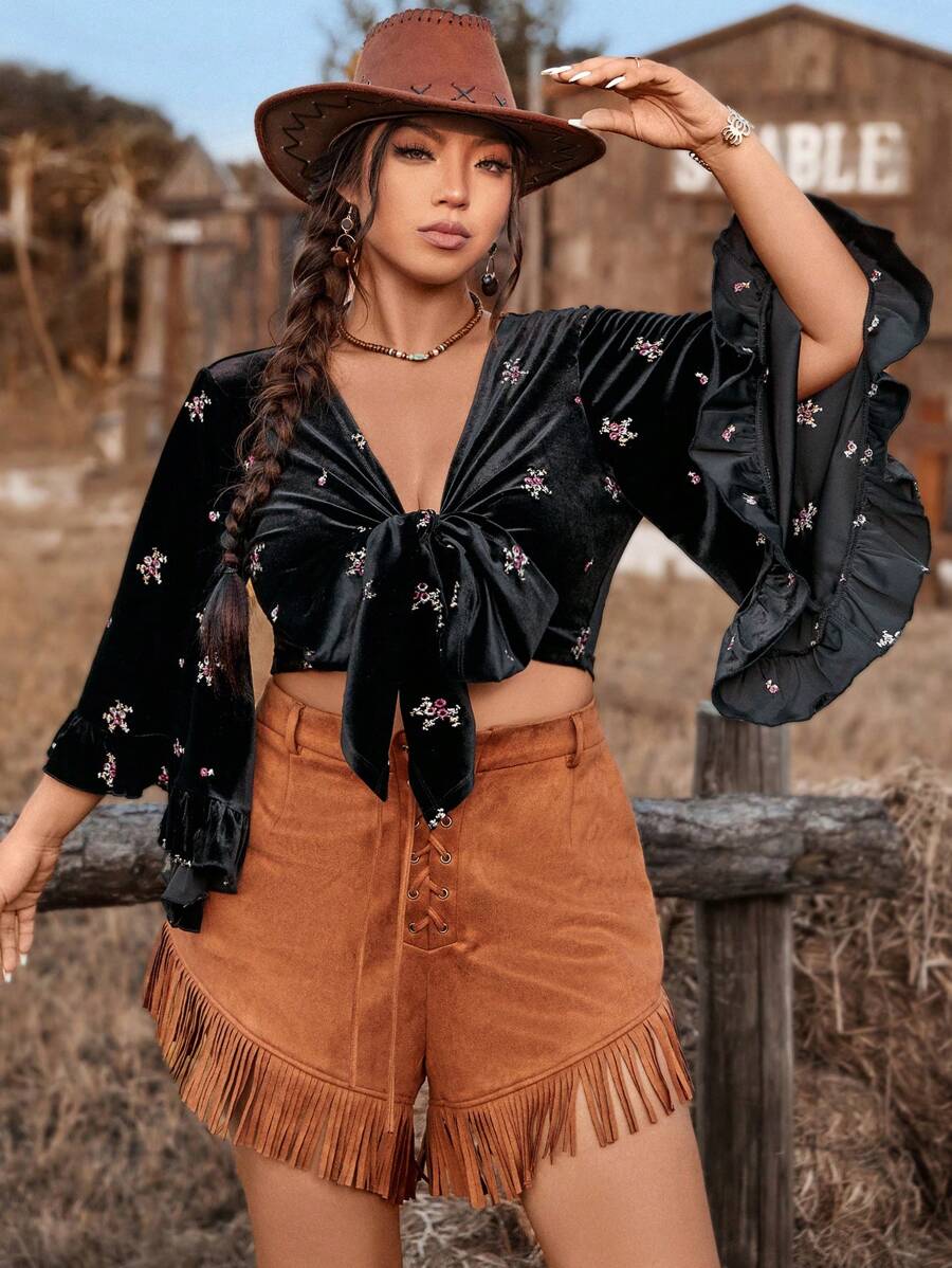 SHEIN VCAY Winter Clothes For Women Thanksgiving Outfi Going Out Tops ...