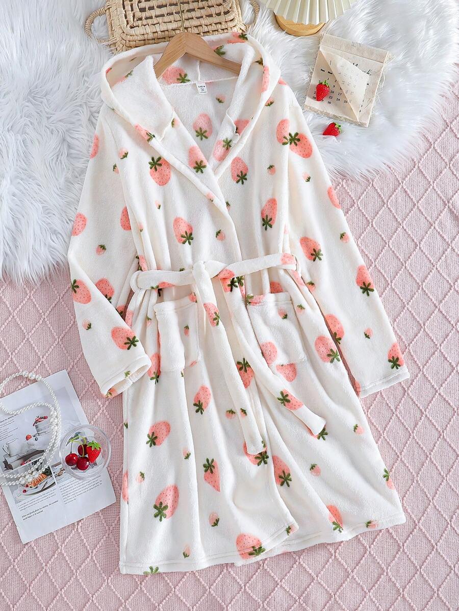 SHEIN Explorewe Teenage Girls Casual Strawberry Print Long Sleeve ...