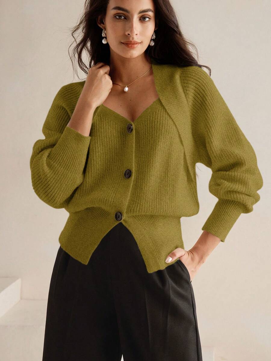 Anewsta Women Urban Chic Special Shoulder Cardigan,Long Sleeve Tops ...