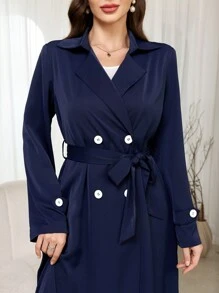 Seusyu Einfarbiger Woven Regular Damen Parka, Herbst & Winter ...