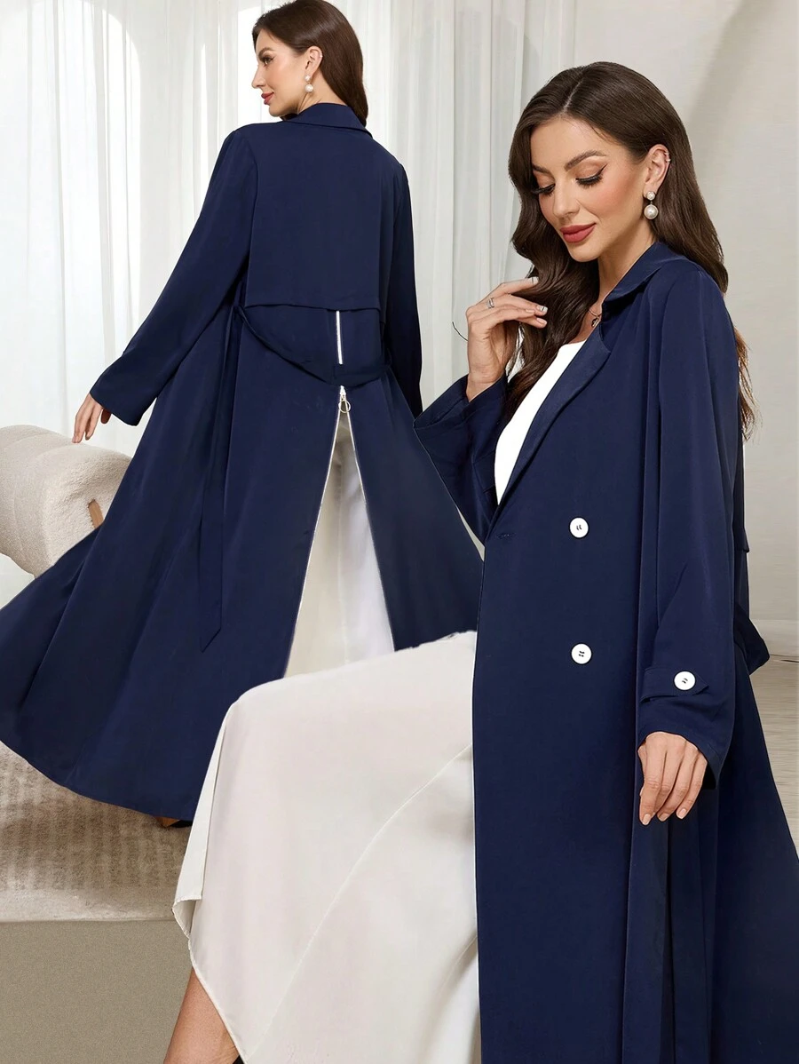 Seusyu Einfarbiger Woven Regular Damen Parka, Herbst & Winter ...