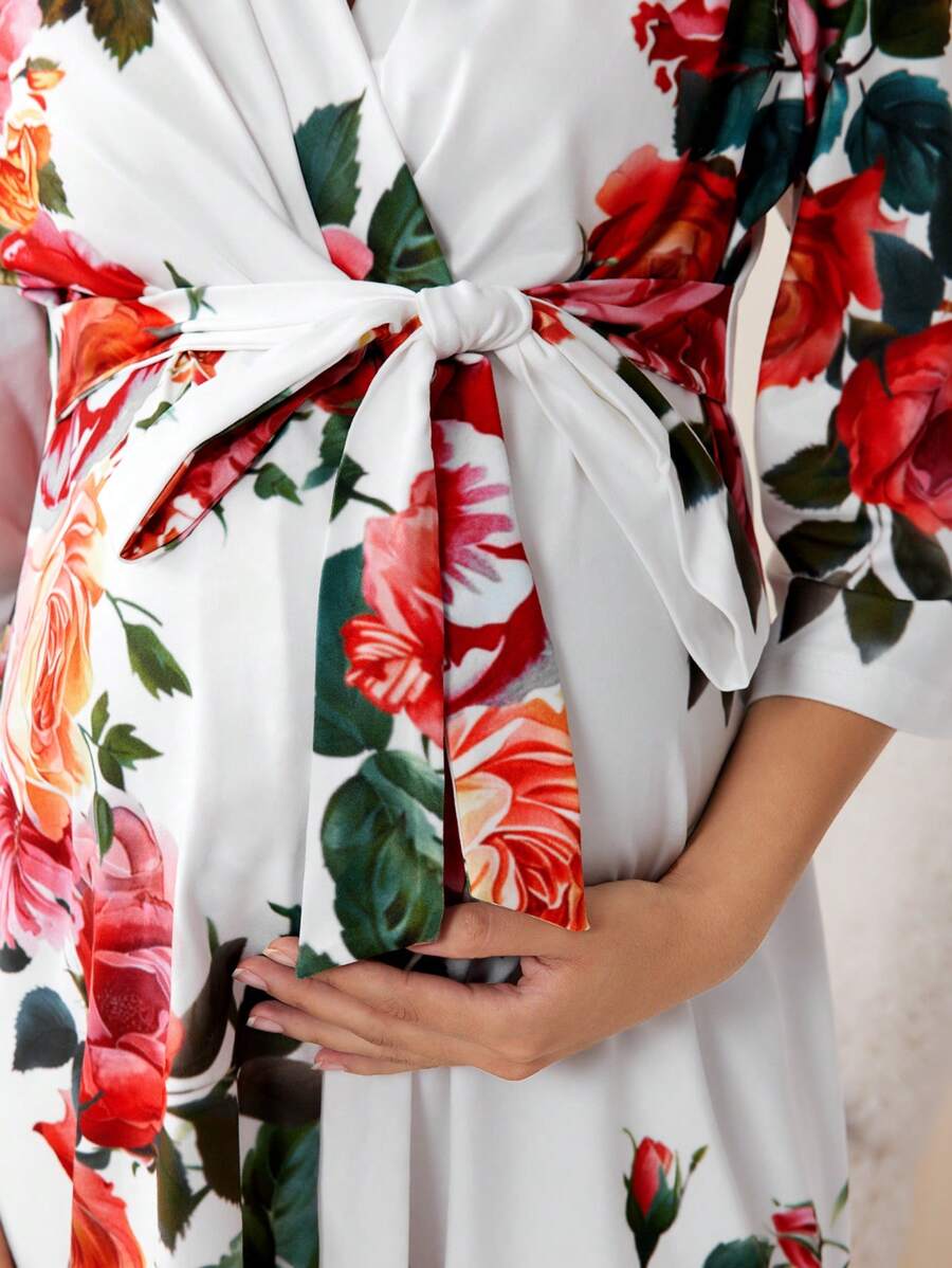 SHEIN MaterniWear Bata de maternidad para trabajo de parto y parto ...