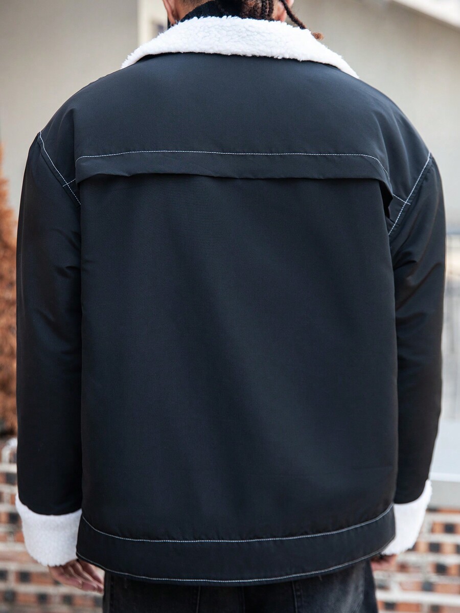 Manfinity Hypemode Men's Winter Loose Fit Thermal Lined Cargo Jacket ...