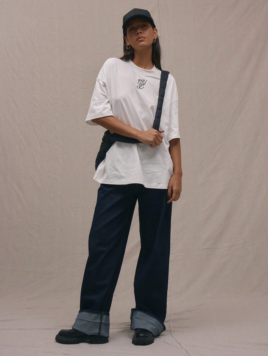 MUSERA Logo Crew Neck Oversized T-Shirt | SHEIN USA