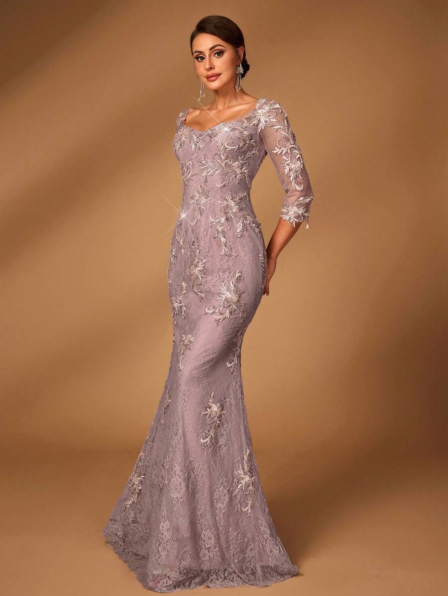 SHEIN Belle Elegant Party Mother Of The Bride Dress With Sweetheart ...