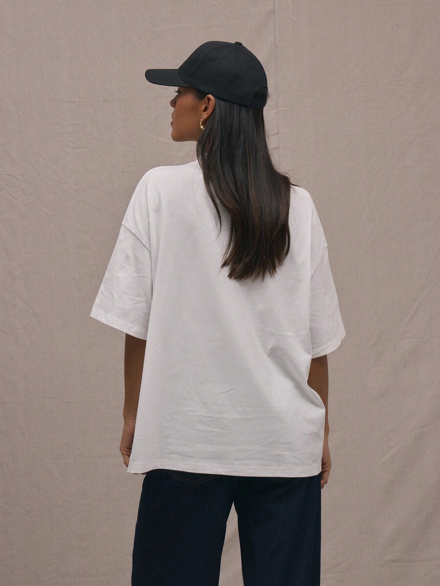 MUSERA Logo Crew Neck Oversized T-Shirt | SHEIN USA