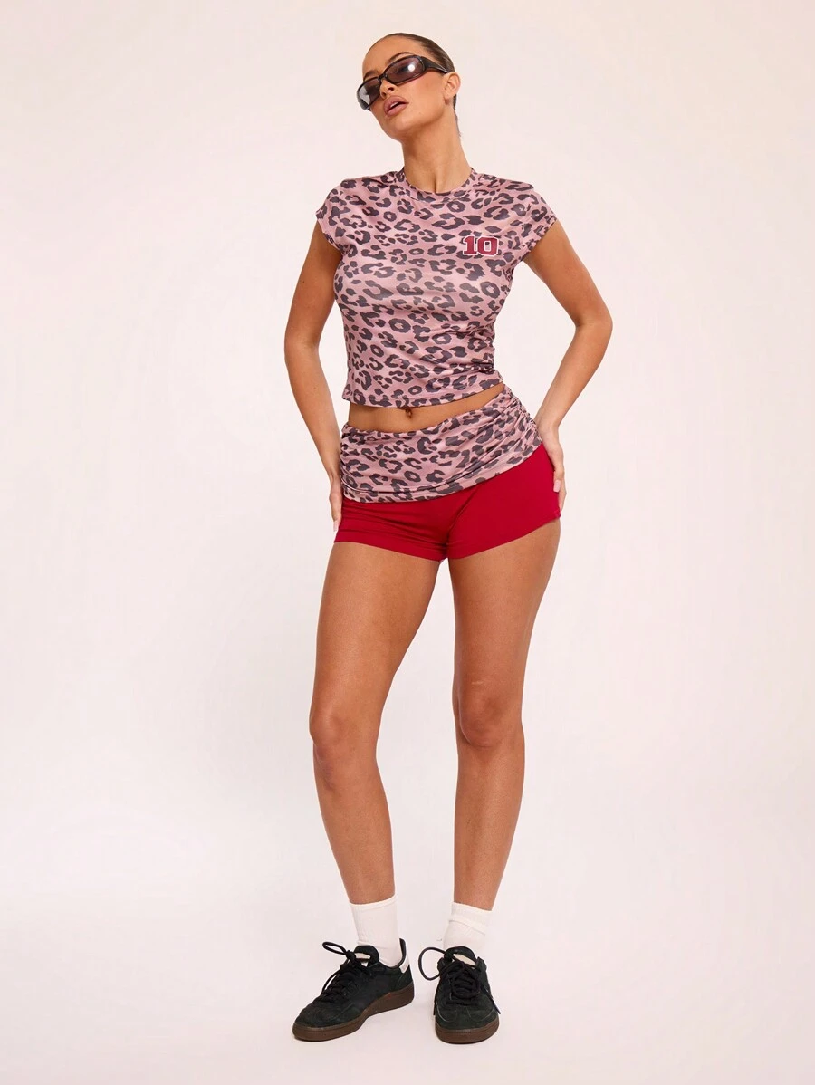 MUSERA Short pliant léopard sexy années 90 Y2K, printemps, Ibiza, vacances, club | Mode en ligne ...