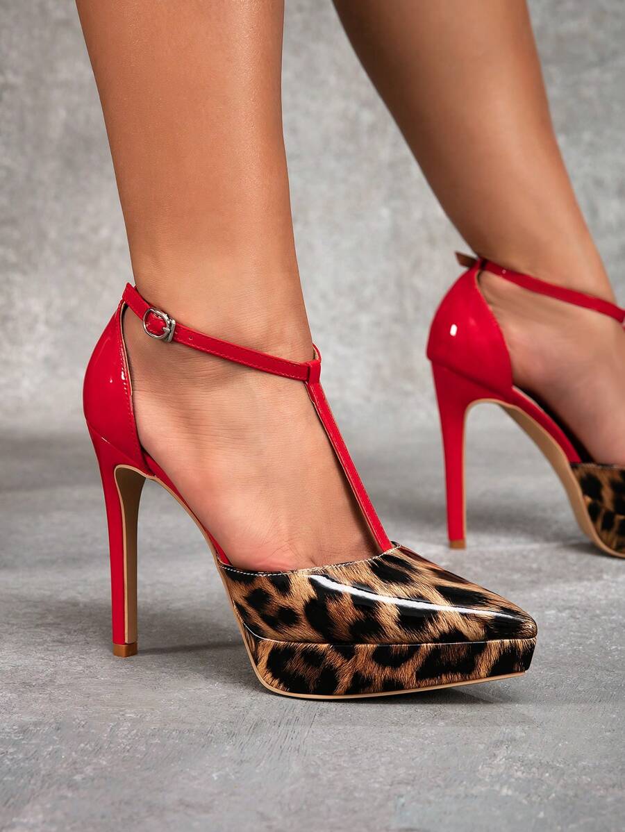 CUCCOO SZL Women Fashion High Heel Pointed Toe Pumps With Leopard Print ...