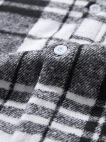 Manfinity Homme Camisa casual de manga larga con cuello, a cuadros y ...