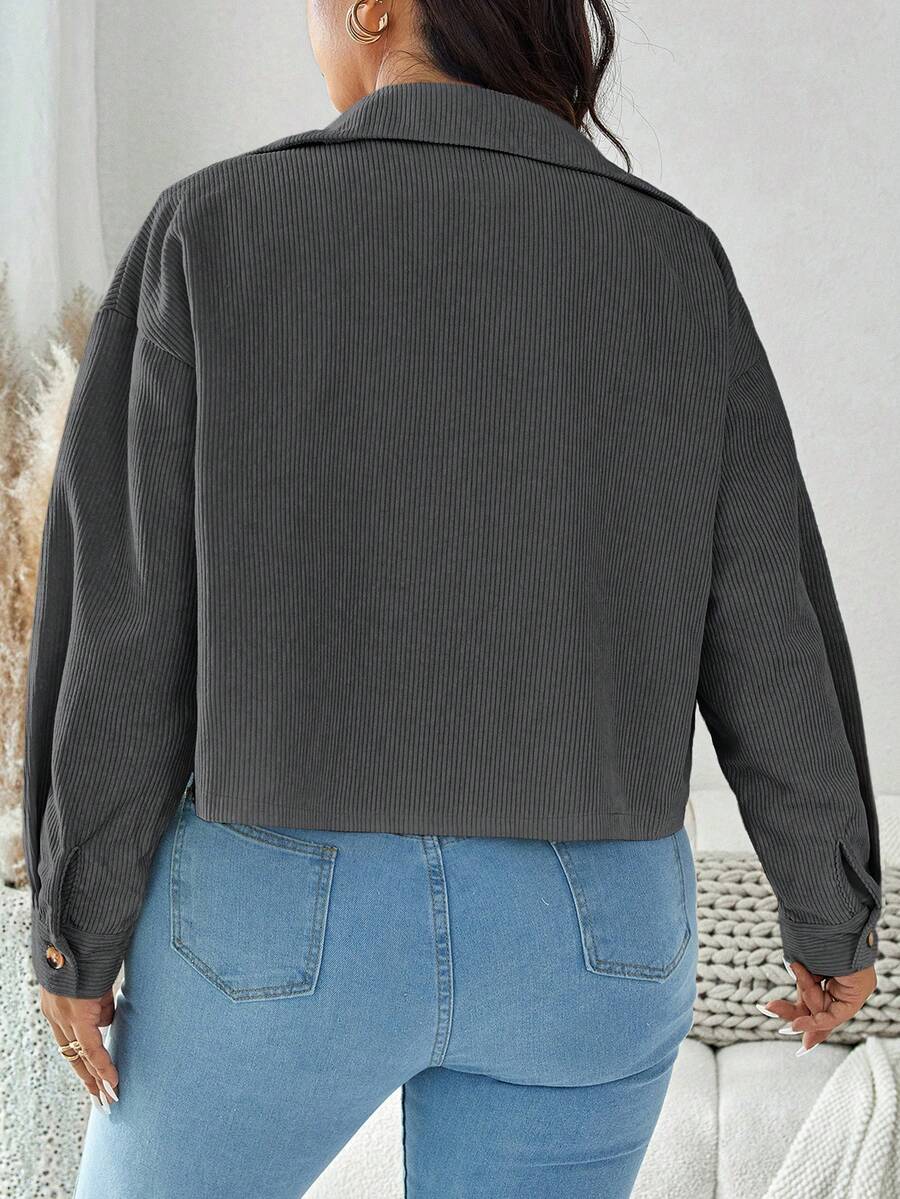 SHEIN LUNE Plus Size Fall Solid Color Minimalist Casual Long Sleeve ...