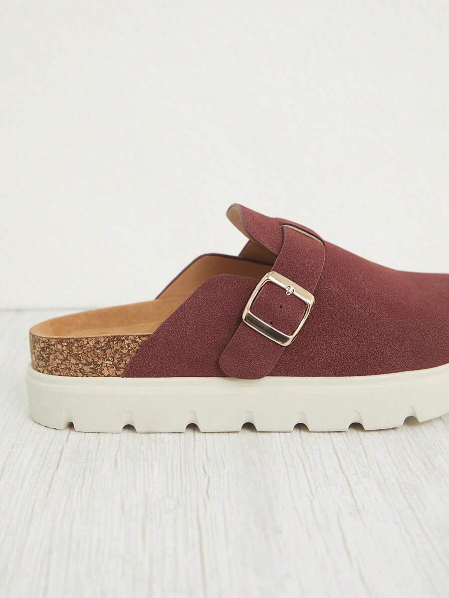SHUZIA Burgundy Chunky Platform Boston Clogs - Superior Comfort And ...