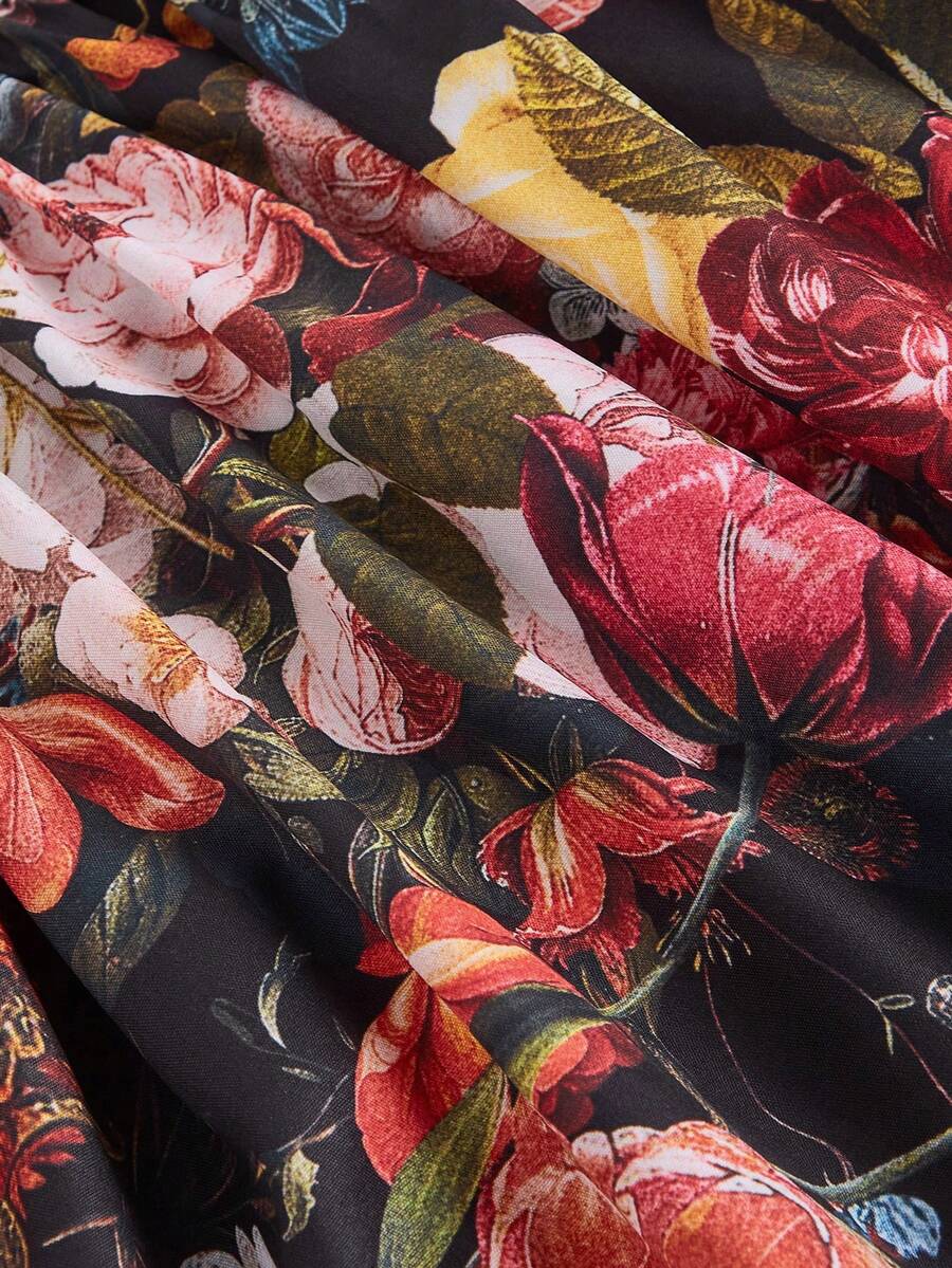 SHEIN MOD Plus Size Vintage Luxurious Puff Sleeve Dress, Palace Style ...