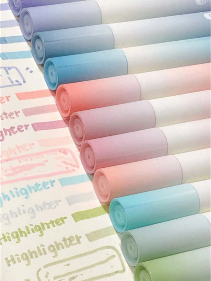 SHEIN 12pcs Morandi Color Highlighter Marker Pen, For Note-Taking ...