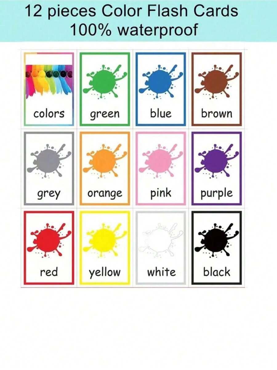 12pcs Color Recognition Cards - Early Color Education Cards For ...