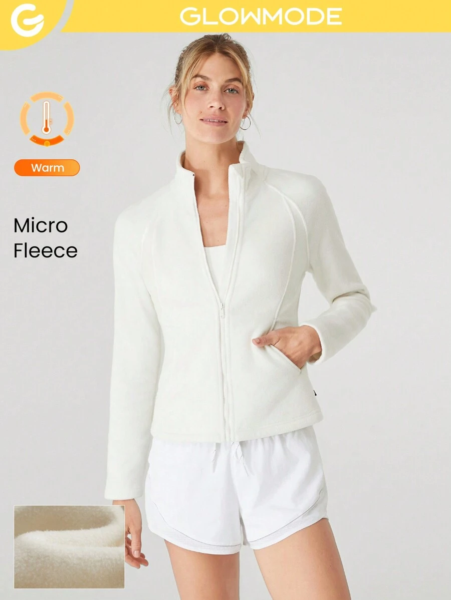 GLOWMODE Thin Polar Fleece Long Sleeve Stretchy Slim-Fit Jacket | SHEIN USA