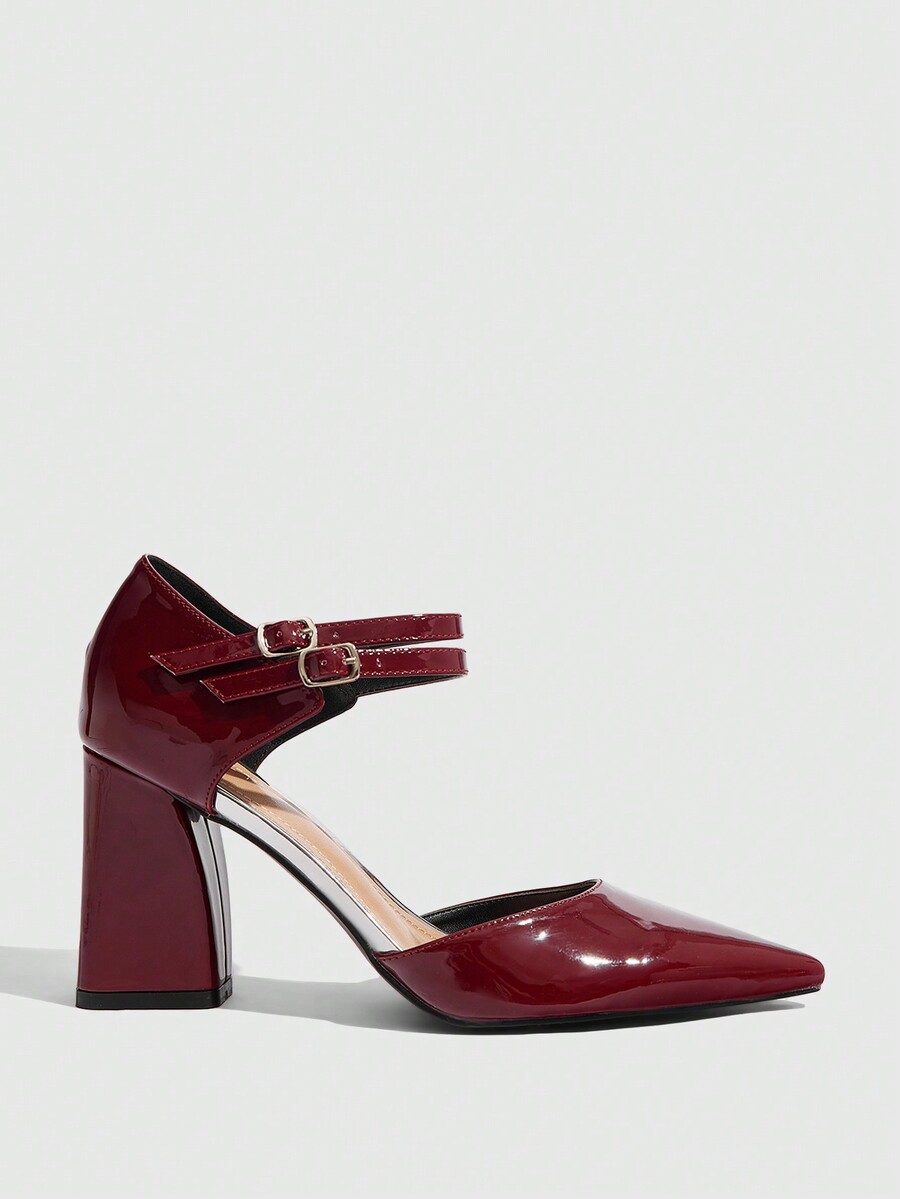 CUCCOO SZL Women Pointed Toe Thick Heel Minimalist Cuckoo Design High ...