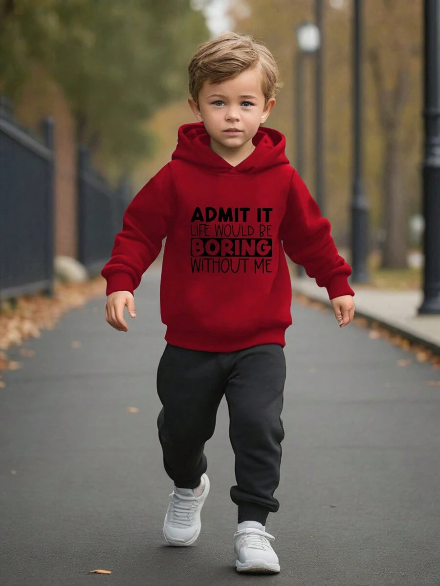 2pcs Little Boys' Casual Sports Running Streetwear College Style Outfit ...