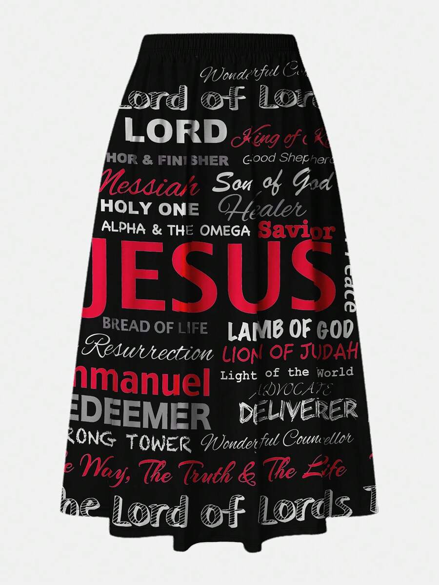 SHEIN LUNE Standard Size Women Spring Autumn JESUS Random Letter Print ...