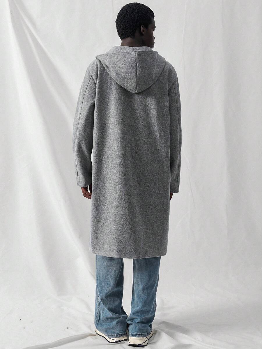 Manfinity Urbanchill Men Casual Loose Fit Long Sleeve Hooded Wool Blend