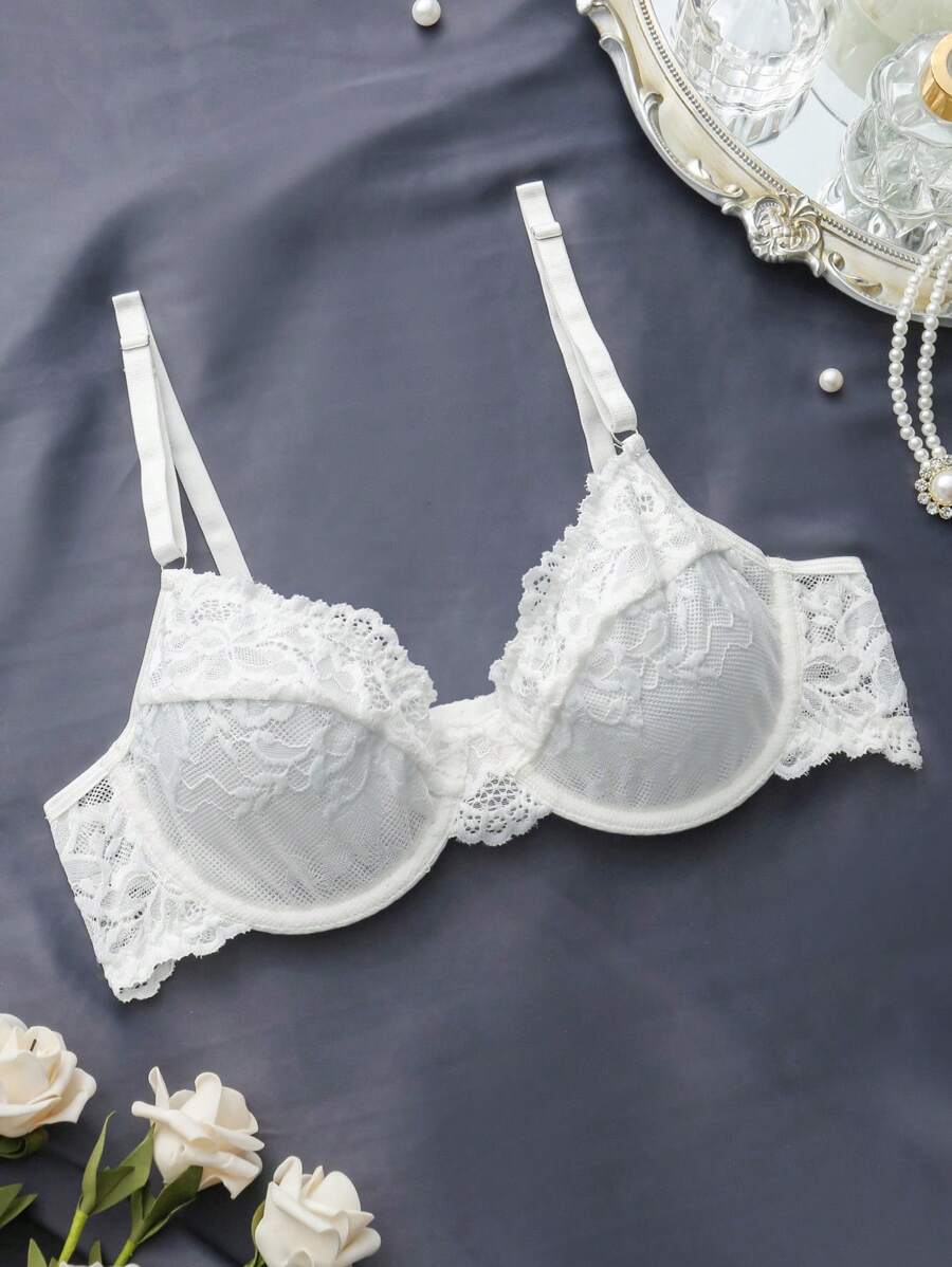 Women Solid Color Lace Patchwork Camisole Bra | SHEIN USA