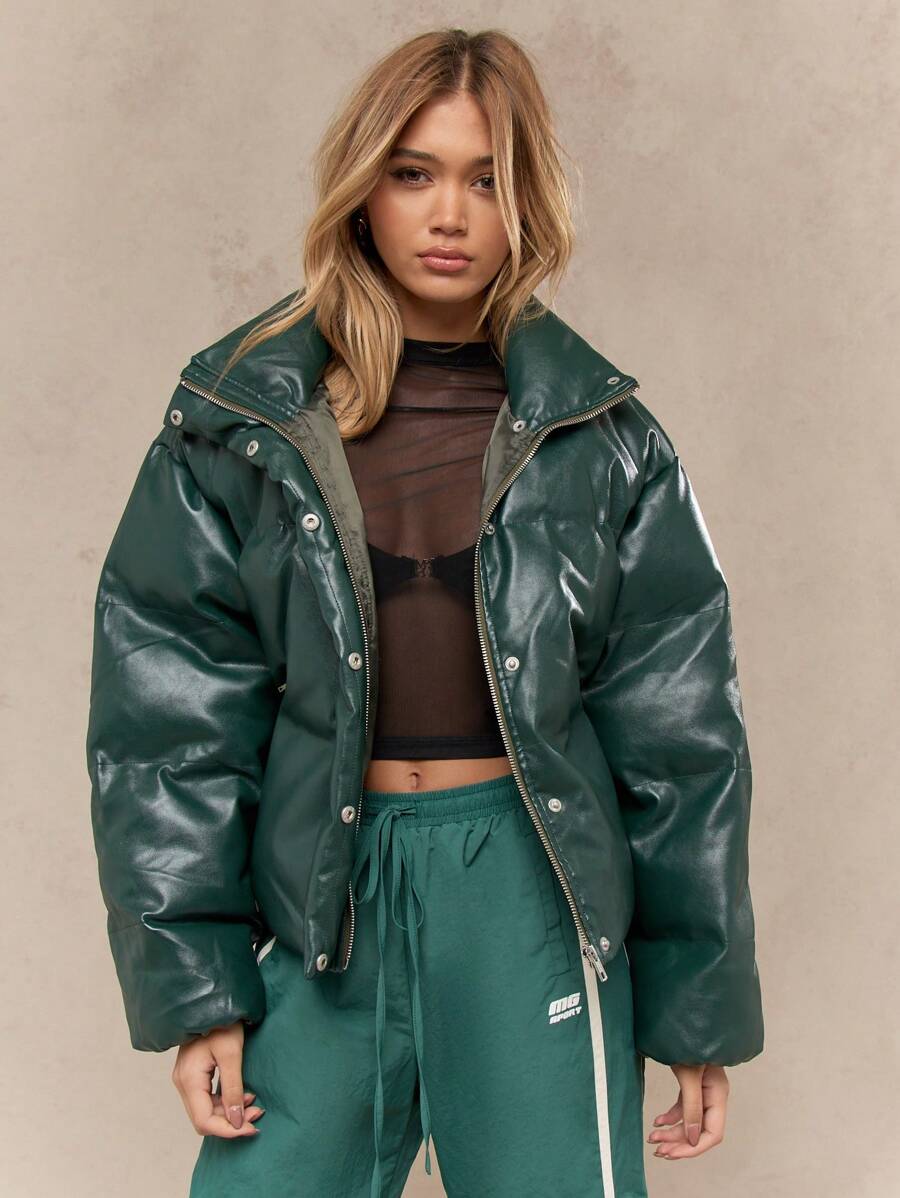MISSGUIDED Luxueuse veste matelassée look, doudoune d'hiver. Manteau ...