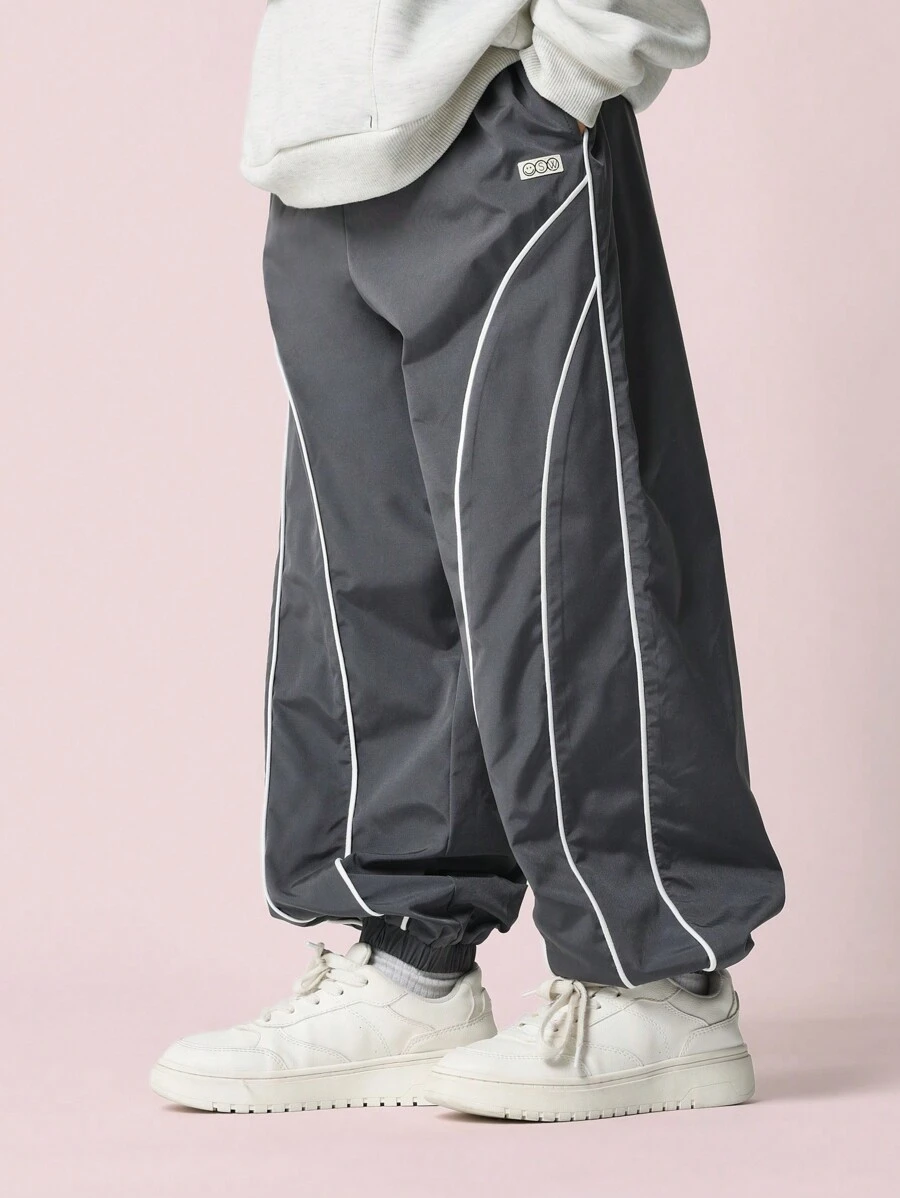 SUMWON Tween Boys Loose Fit Piping Seam Nylon Pant | SHEIN UK
