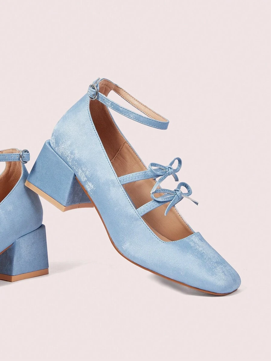 CUCCOO DOLLMOD Blue PU Denim Effect Cute Mary Jane Platform Pumps For ...