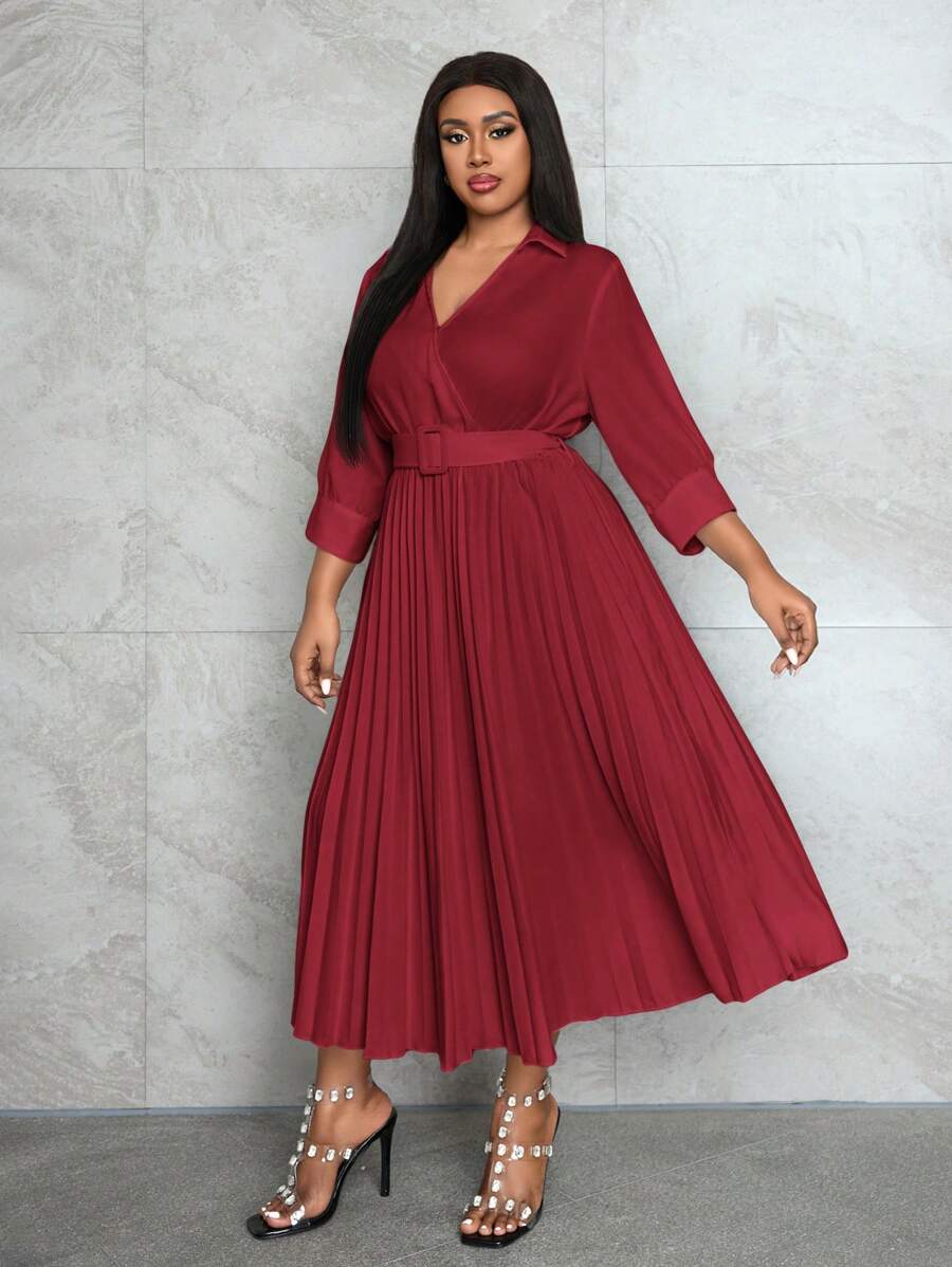 SHEIN Slayr Vestido midi elegante de alta qualidade plus size para ...