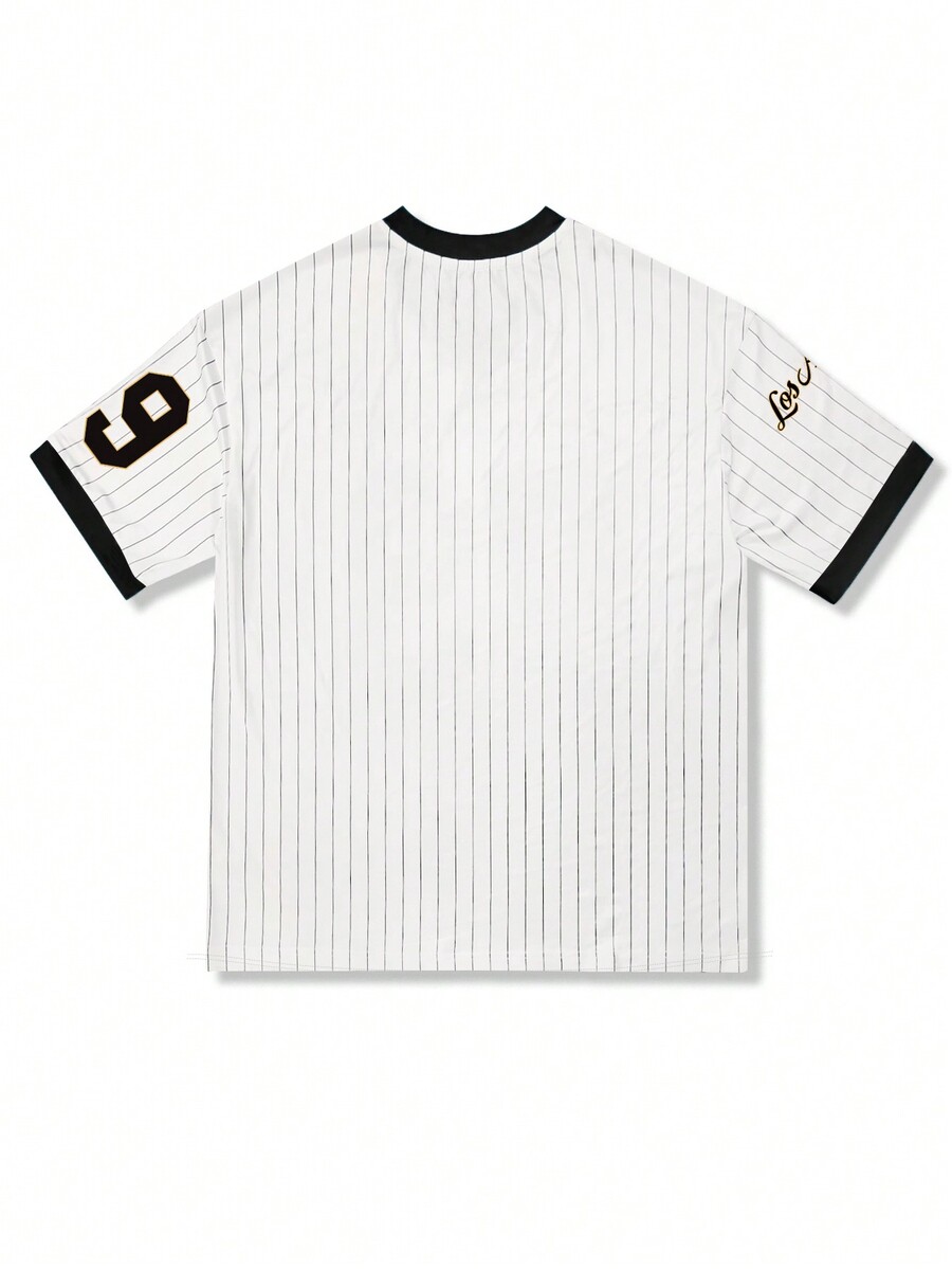 INAWLY Plus Size Women Casual Sports Striped Numeric & Letter Print V ...