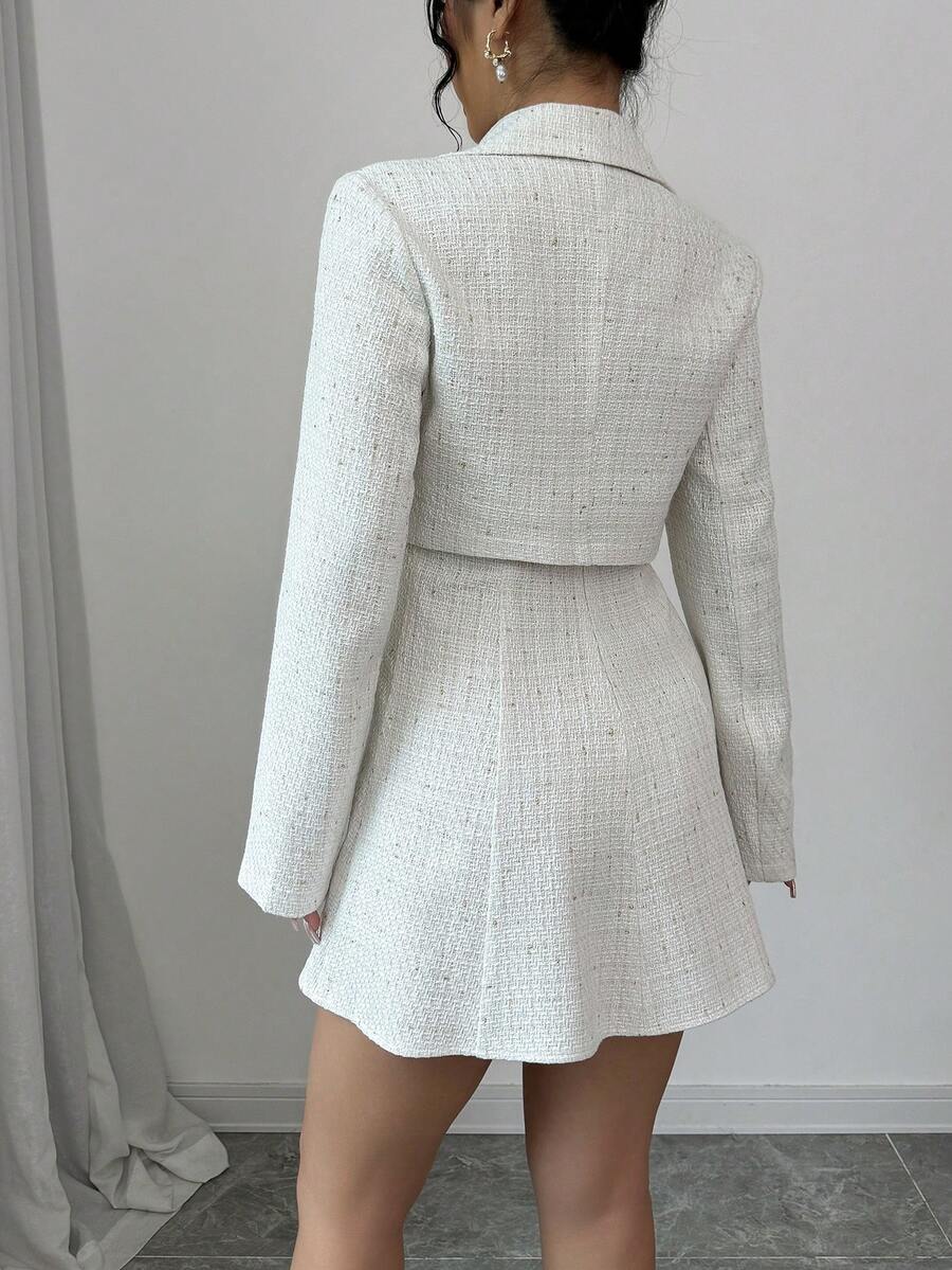 SHEIN Elenzya 2pcs Sexy Blazer Suit Set: Strapless Dress + Short Blazer ...